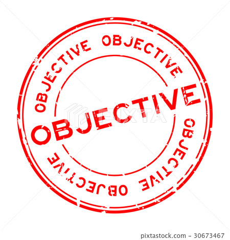 Grunge red objective round rubber seal stamp - Stock Illustration ...