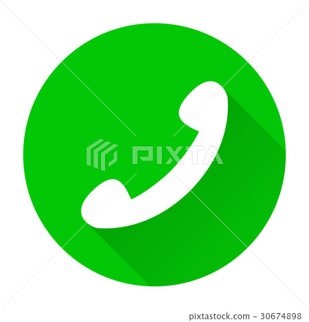 Call Icon Long Shadow Green - Stock Illustration [30674898] - PIXTA