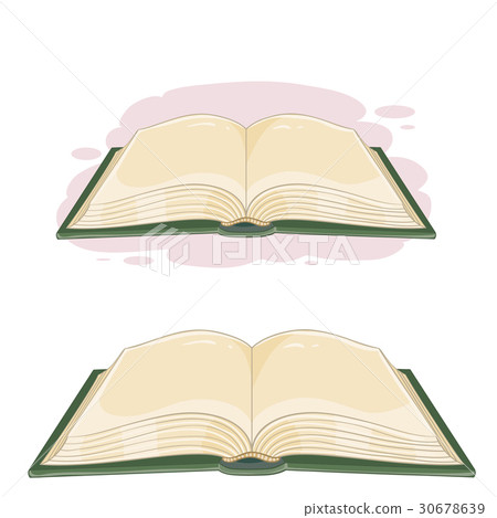 Vector illustration of an open book in cartoon - Stock Illustration ...