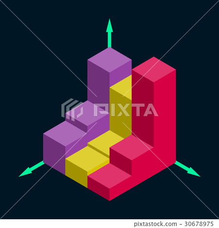 flat icon on stylish background 3d chart - Stock Illustration [30678975 ...