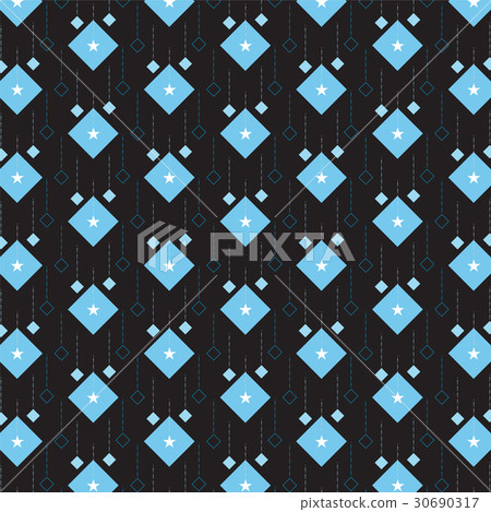blue diamond star line hang pattern background - Stock Illustration ...