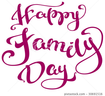 Happy family day lettering text for greeting card - Stock Illustration ...