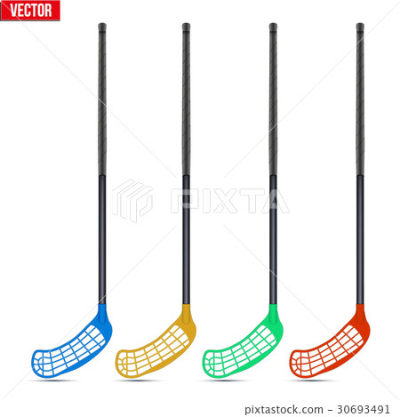 Set of classic sticks for floorball and floor - Stock Illustration ...