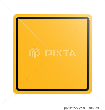 Yellow rectangle road sign isolated on white - Stock Illustration ...
