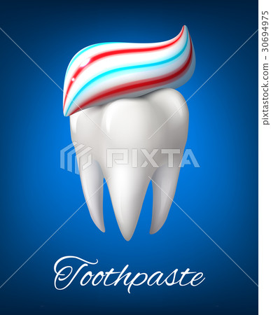Tooth with toothpaste poster for dentistry design - Stock Illustration ...