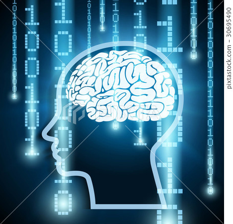Brain and binary - Stock Illustration [30695490] - PIXTA
