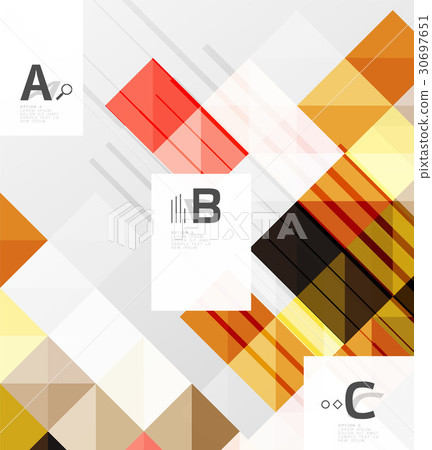 Vector square elements on gray abstract background-插圖素材 [30697651 ...