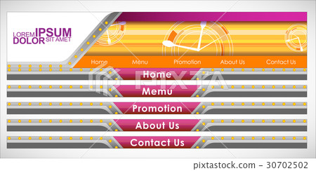 Vector Header Horizontal Web Menu Design - Stock Illustration [30702502 ...