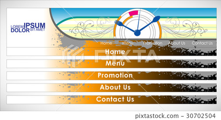 Vector Header Horizontal Web Menu Design. - Stock Illustration ...