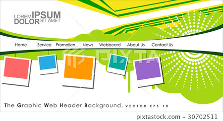 Vector Header Horizontal Web Menu Design. - Stock Illustration ...