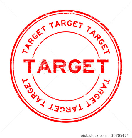Grunge red target round rubber seal stamp - Stock Illustration ...