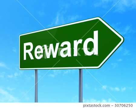 Finance concept: Reward on road sign background-插圖素材 [30706250] - PIXTA圖庫