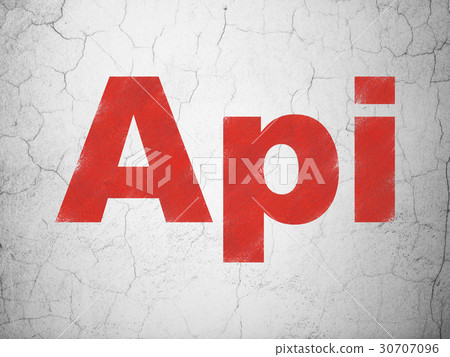 Programming concept: Api on wall background - Stock Illustration ...