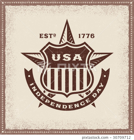 Vintage USA Independence Day Label - Stock Illustration [30709712] - PIXTA