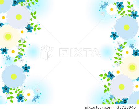 Blue flower frame 04 - Stock Illustration [30713949] - PIXTA
