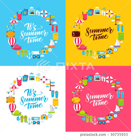 Summer Flat Circles - Stock Illustration [30735933] - PIXTA