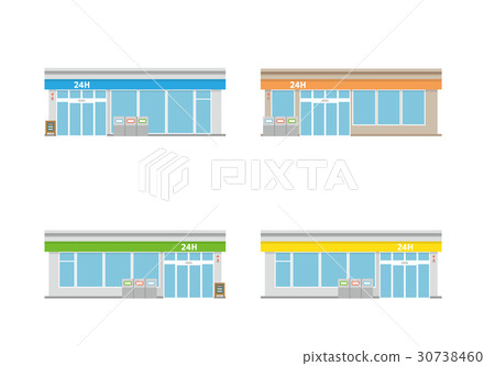 Convenience store set [Building/Series] - Stock Illustration [30738460 ...