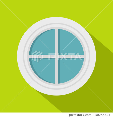 White round window icon, flat style - Stock Illustration [30755624] - PIXTA