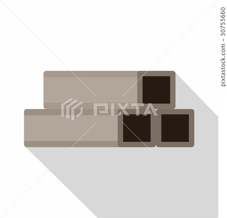 Square metal tubes icon, flat style - Stock Illustration [30755660] - PIXTA