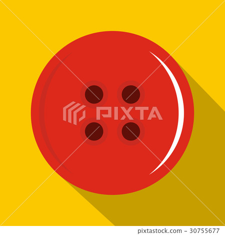 Red sewing button icon, flat style - Stock Illustration [30755677] - PIXTA