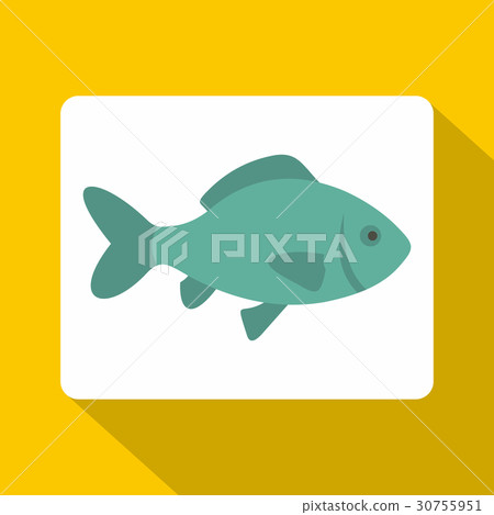 Fresh raw fish icon, flat style-插圖素材 [30755951] - PIXTA圖庫