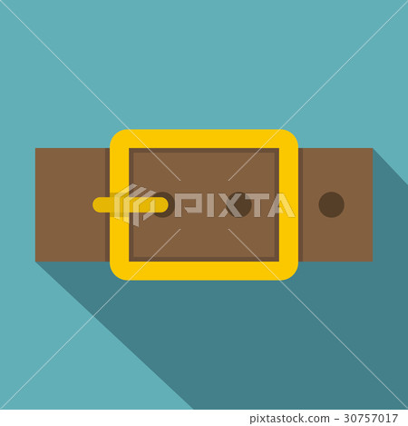 Gold square buckle icon, flat style - Stock Illustration [30757017] - PIXTA