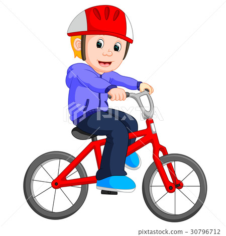 Boy cycling cartoon - Stock Illustration [30796712] - PIXTA