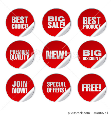 round advertising stickers - Stock Illustration [30800741] - PIXTA
