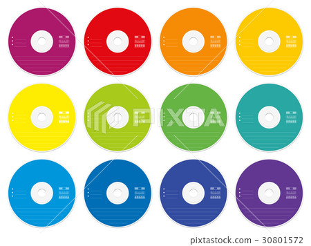 CD Labels Colored Template - Stock Illustration [30801572] - PIXTA