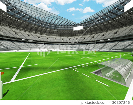 Beautiful modern rugby stadium with white seats - Stock Illustration ...