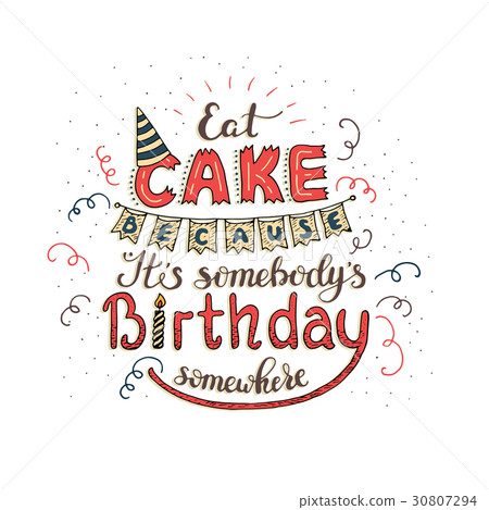 Unique lettering poster with a phrase EAT CAKE - Stock Illustration ...