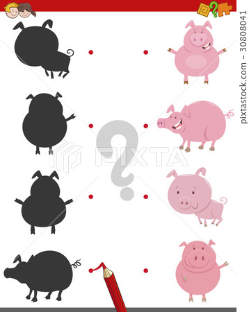 shadow activity with pig animals - Stock Illustration [30808041] - PIXTA