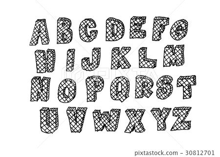 Hand drawn abc, doodle style - Stock Illustration [30812701] - PIXTA