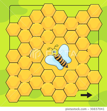 Bee and honeycomb game for Preschool Children - Stock Illustration ...