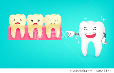 Cute cartoon tooth character Laughing. - Stock Illustration [30841168 ...