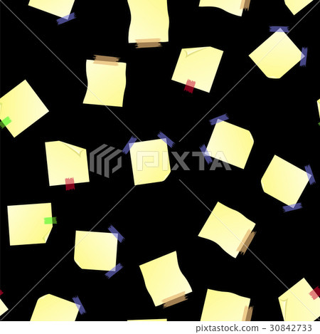 Yellow Note Paper Seamless Pattern - Stock Illustration [30842733] - PIXTA