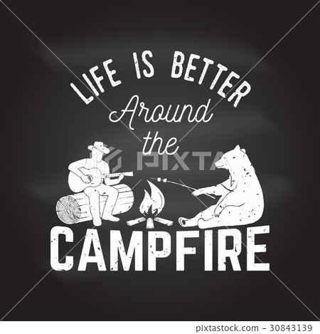 Life is better around the campfire. Vector - Stock Illustration ...