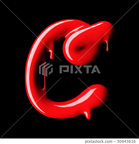 Glossy red letter C uppercase. 3D rendering - Stock Illustration ...