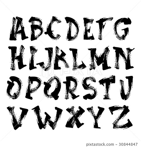 Alphabet Letters Collection Text Black Lettering - Stock Illustration ...