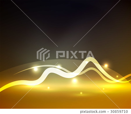 Glowing magic wave line with light effects in - Stock Illustration ...