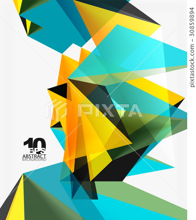 3d triangles geometric vector - Stock Illustration [30859894] - PIXTA