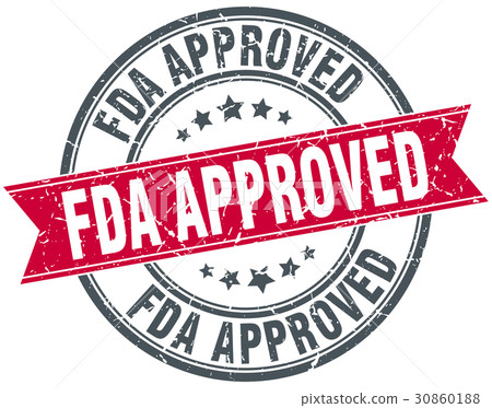 fda approved round grunge ribbon stamp - Stock Illustration [30860188 ...
