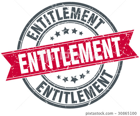 entitlement round grunge ribbon stamp - Stock Illustration [30865100 ...