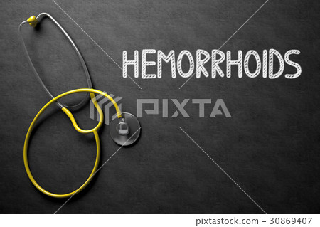 Hemorrhoids Concept on Chalkboard. 3D Illustration - Stock Illustration ...