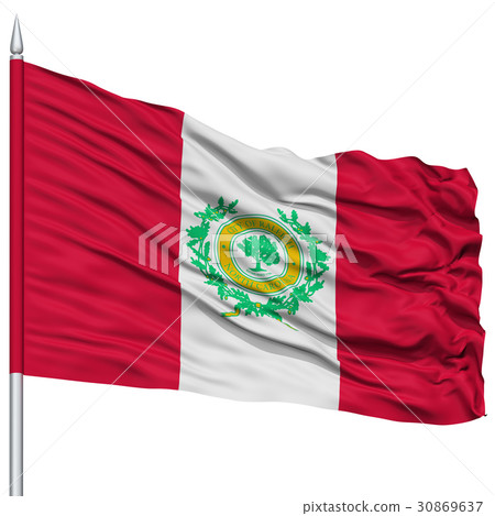 Raleigh Flag on Flagpole, on White Background - Stock Illustration ...