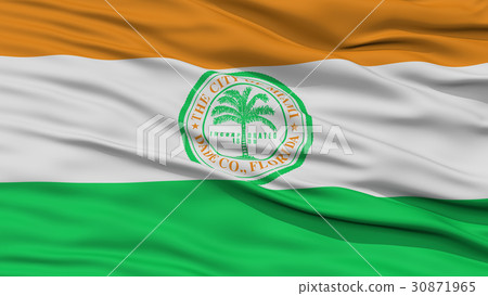 Closeup of Miami City Flag - Stock Illustration [30871965] - PIXTA