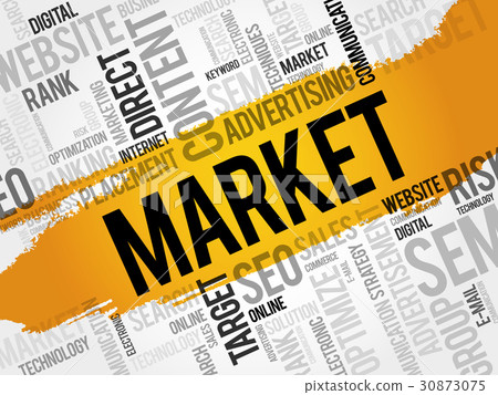 Market word cloud collage - Stock Illustration [30873075] - PIXTA