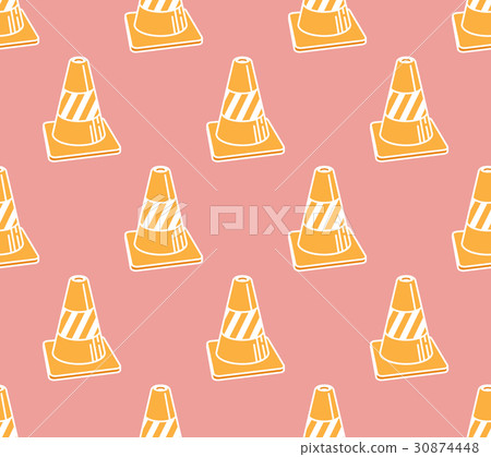 Traffic cones seamless pattern / wallpaper - Stock Illustration ...