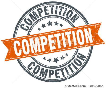 competition round grunge ribbon stamp - Stock Illustration [30875864 ...