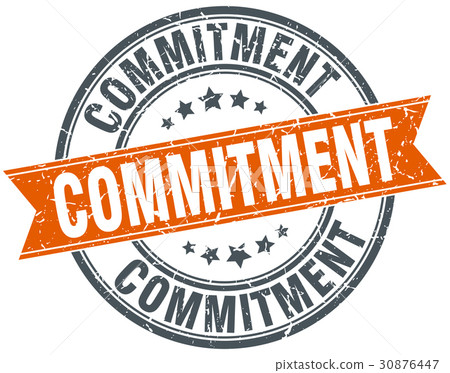 commitment round grunge ribbon stamp - Stock Illustration [30876447 ...